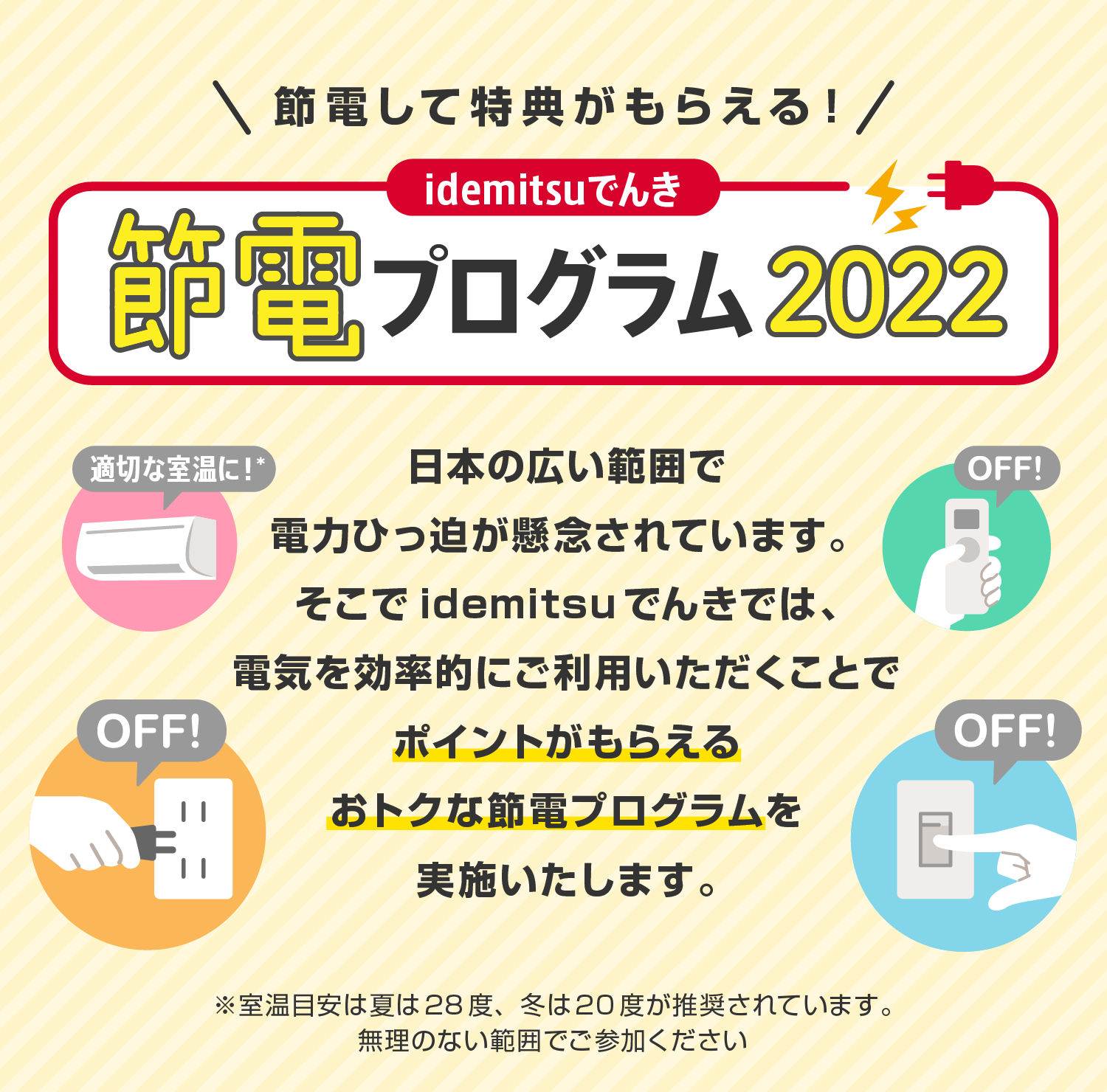 節電して特典がもらえる！ idemitsuでんき節電プログラム2022